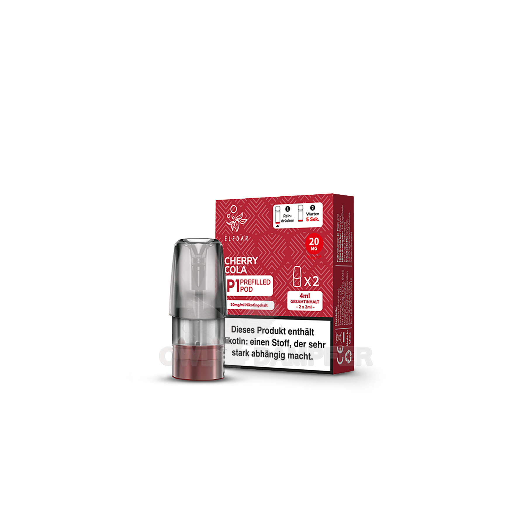 Elfbar Mate 500 Prefilled Pod 20 mg (2 Stück Pro Packung) Cherry